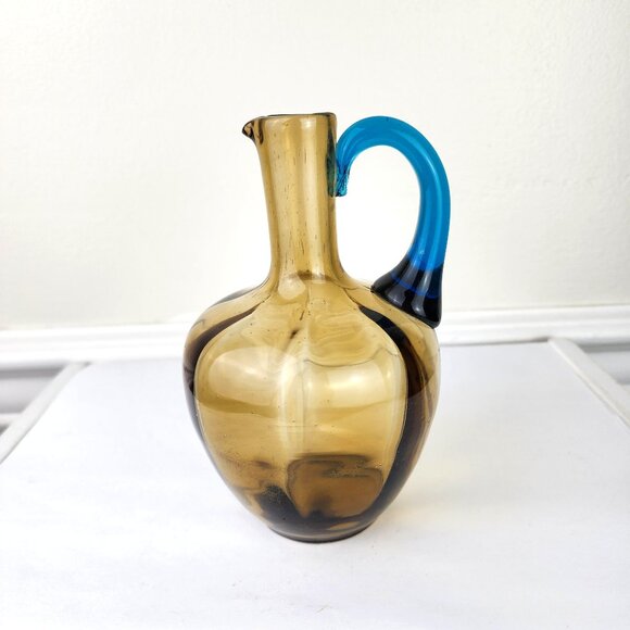 Art | Vintage Moser Bohemian Amber Pinched Glass Cruet 65 | Poshmark